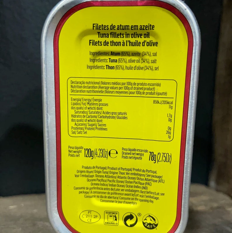 5 X Tuna Fish Fillet in Olive Oil Portugal Tenorio Portuguese 5 X 120g ...