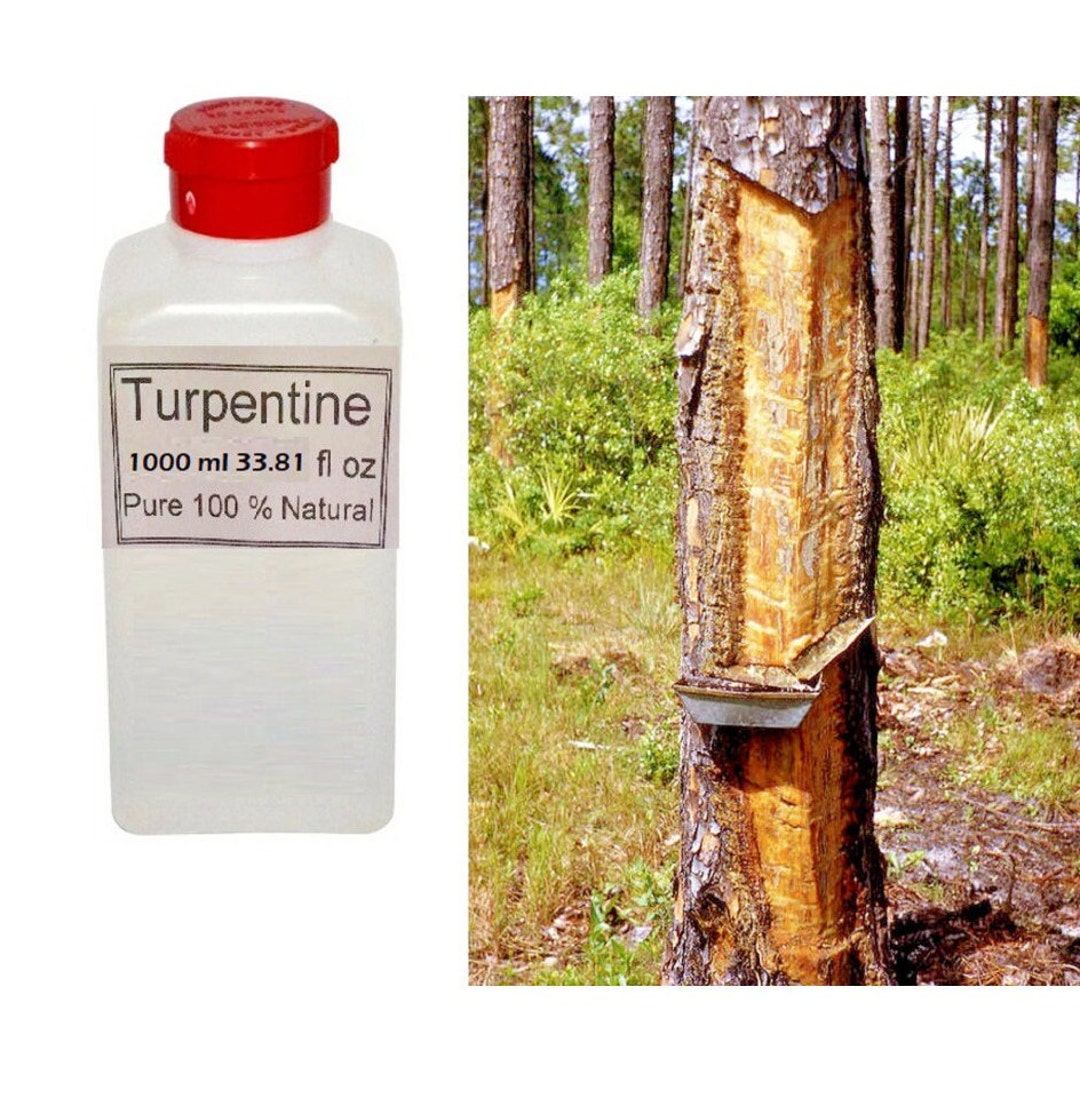 Turpentine 1000 Ml 33.81 Fl Oz 100 % Pure Gum Spirits of Turpentine ...