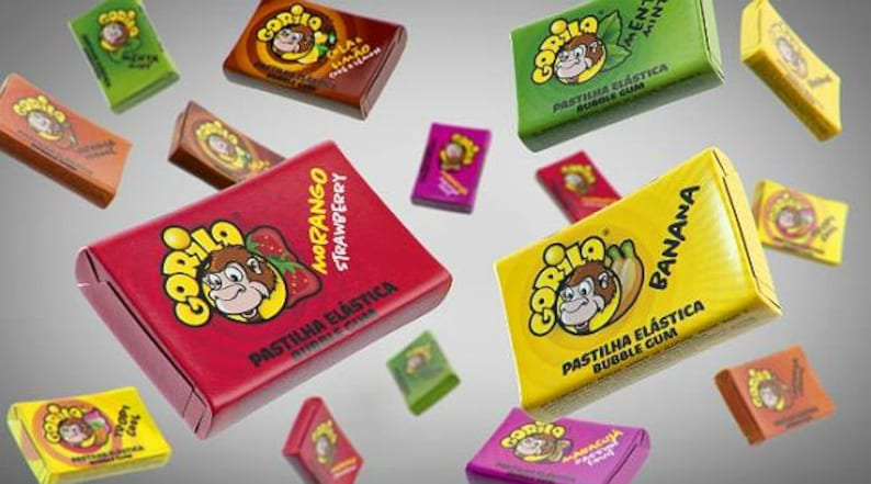 40 Chewing Gum Gorila Traditional Assorted Flavours Bubble Gum Candy ...