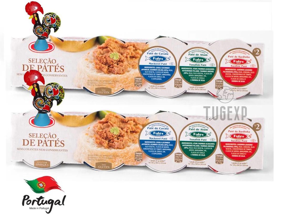 Portuguese Gourmet Food Paté Paste Mix Sardine, Tuna, Mackerel 8 X 22g ...