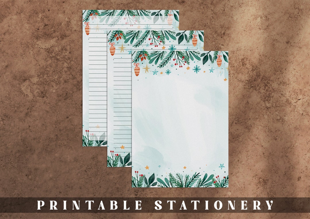 Printable Festive Christmas Seasonal Botanical Stationery - Etsy