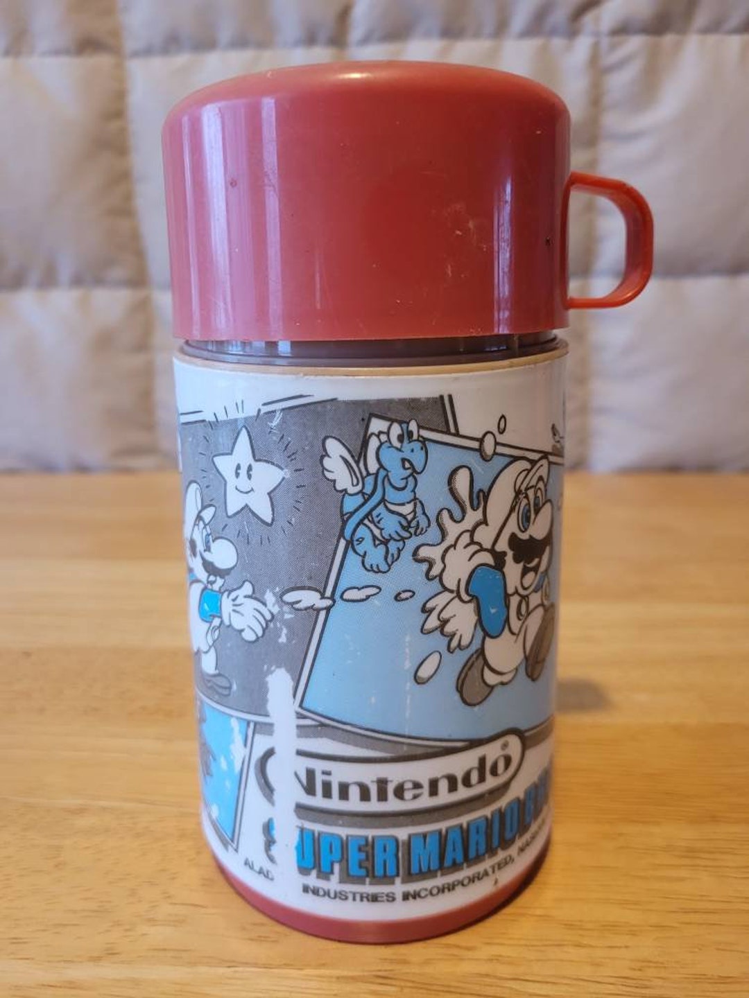 Vintage Aladdin Super Mario Bros Water Bottle 1988 - Etsy