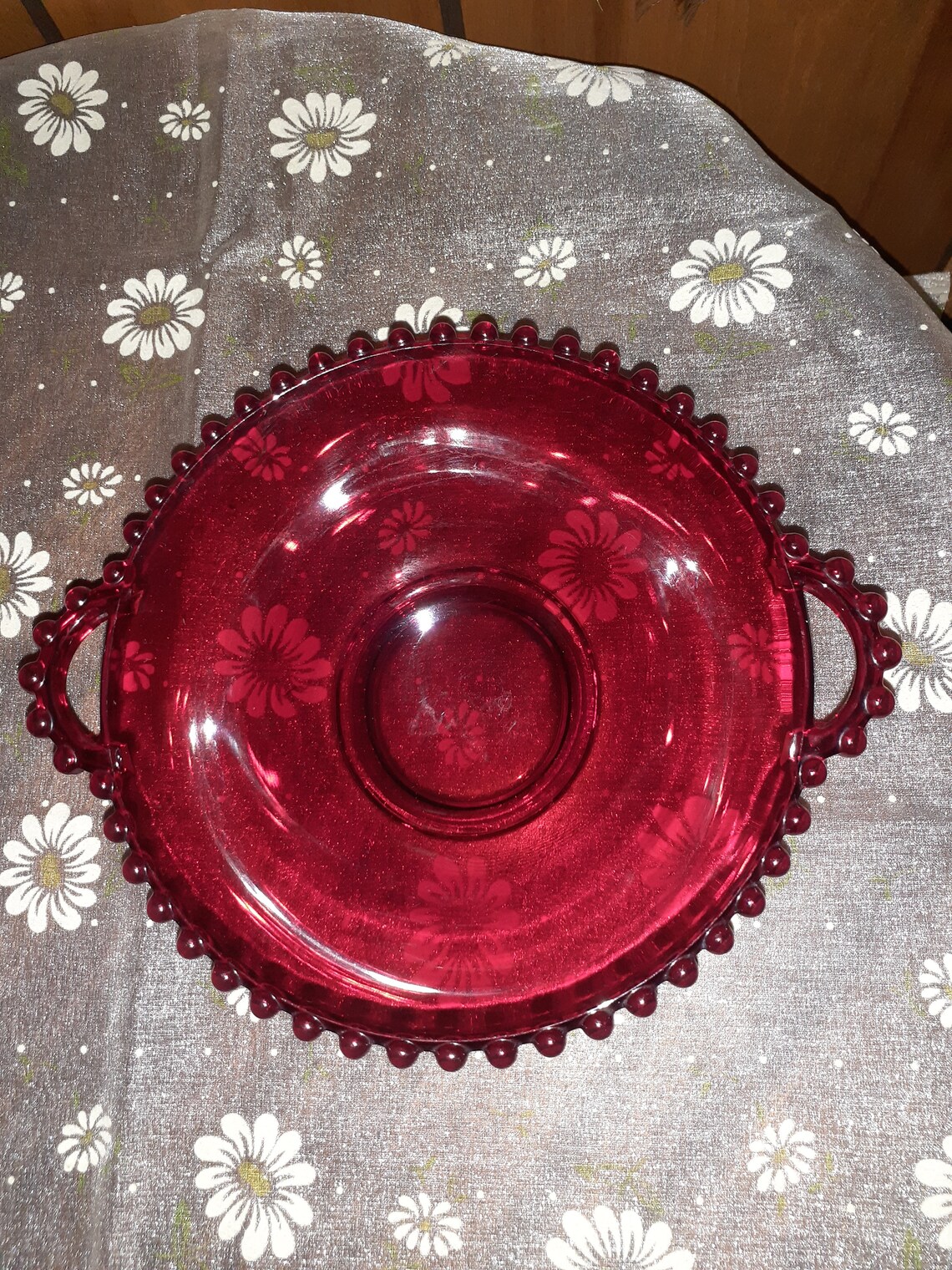 Vintage Candlewick Handled Red Bowl, Imperial Glass - Etsy