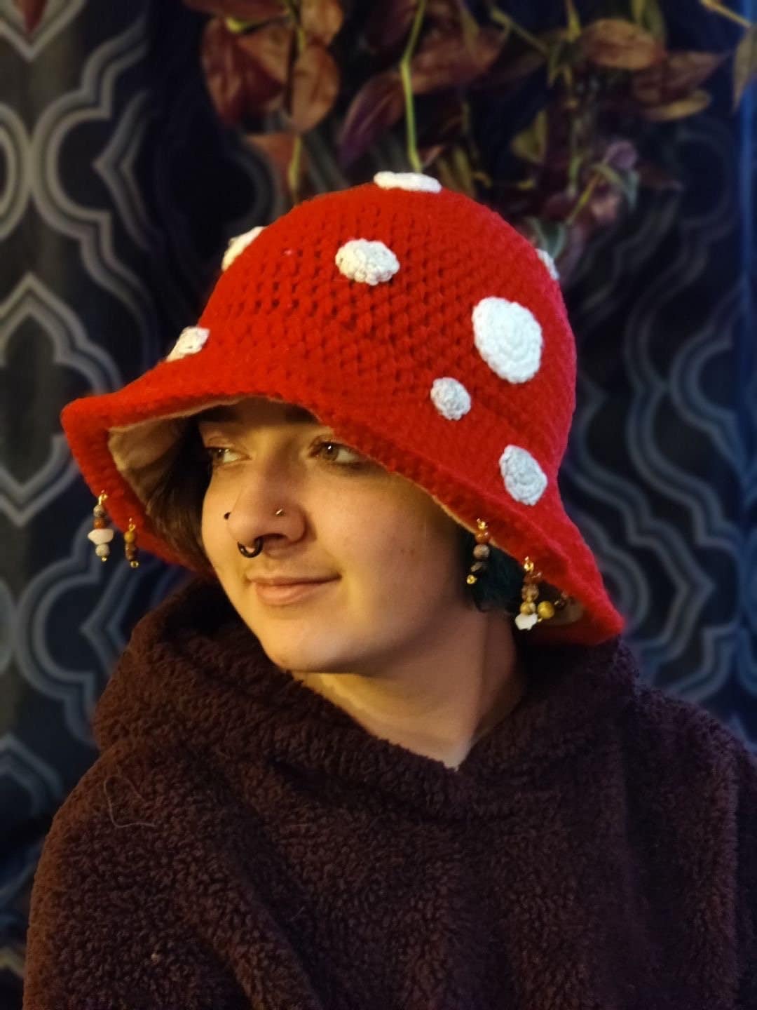 Crochet Red Mushroom Bucket Hat, Fly Agaric, Amanita Muscaria Inspired ...