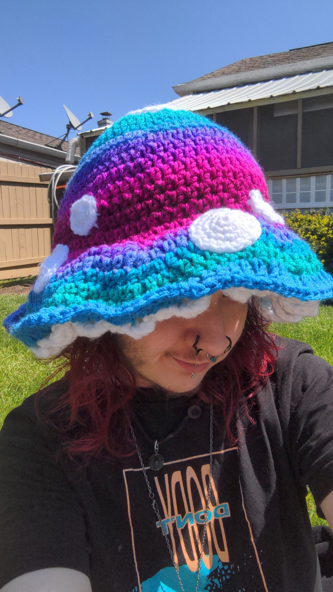 Crochet Red Mushroom Bucket Hat, Fly Agaric, Amanita Muscaria Inspired ...