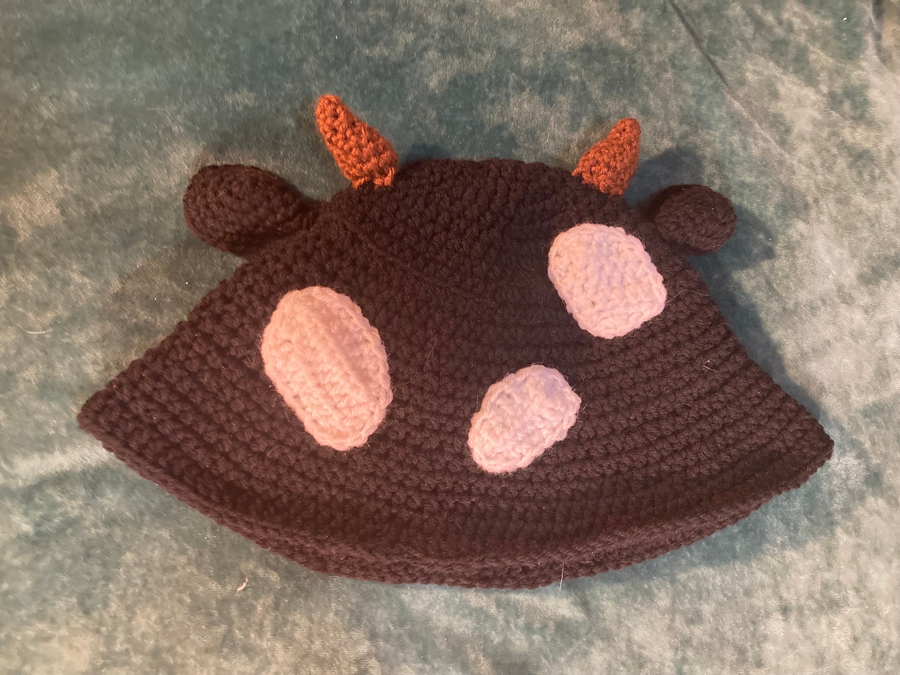 Crochet Cow Bucket Hats Standard Cow Inverted Cow Optional - Etsy