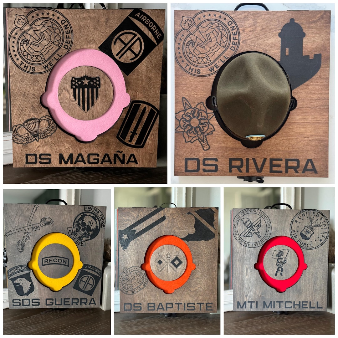 Personalized Drill Sergeant Campaign Hat Press | Military Hat Display ...