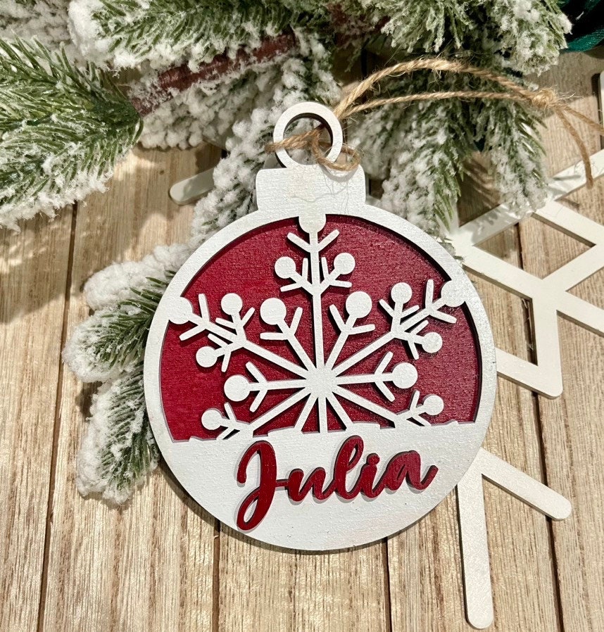 Snowflake Name Ornament Personalized Snowflake Ornament 3D - Etsy