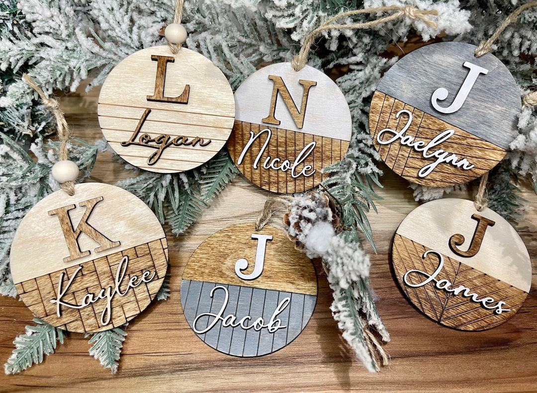 Christmas Name Ornament Personalized Ornament Initial - Etsy