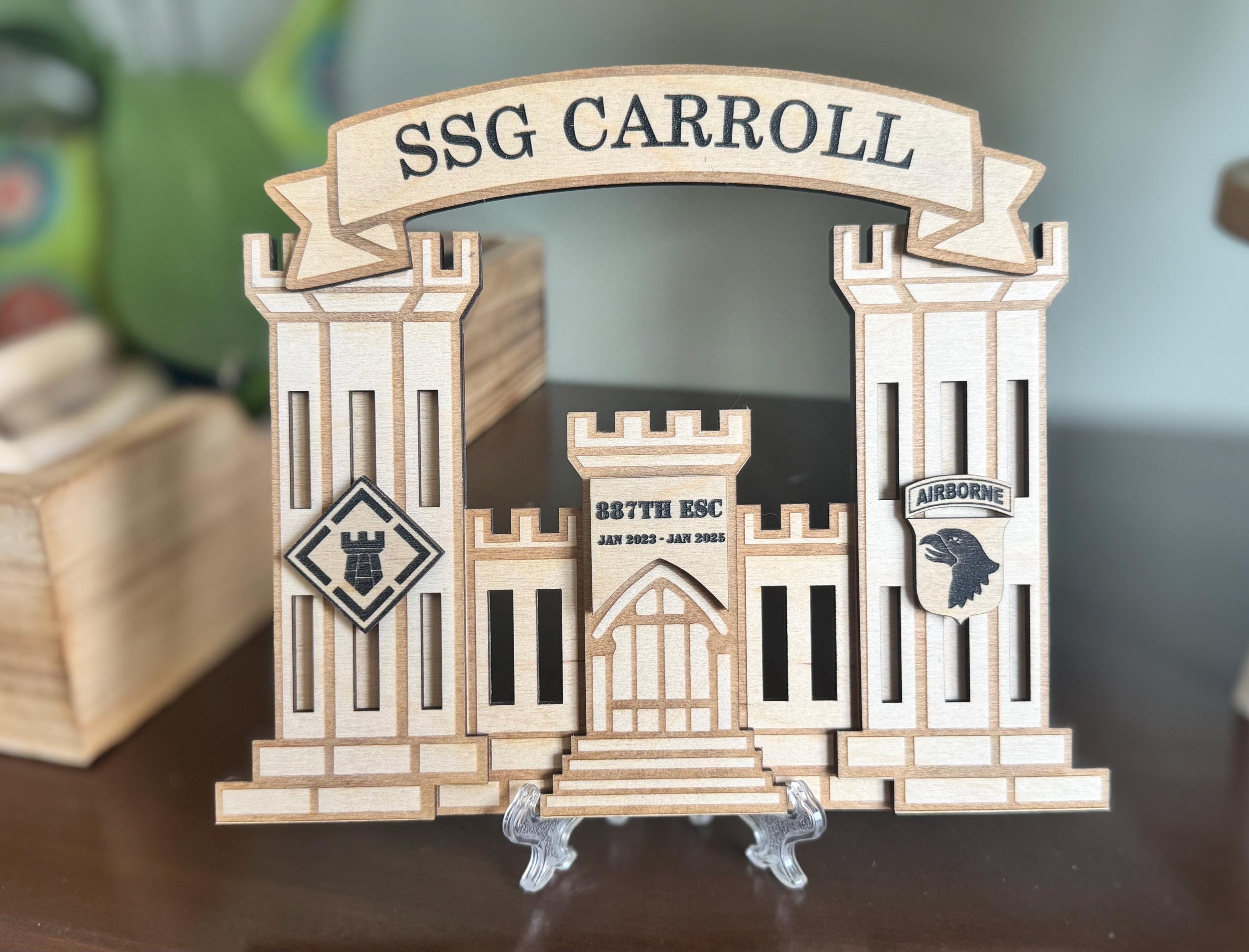 Custom US Army Engineer Wooden Castle Plaque | Army Engineer Sign ...