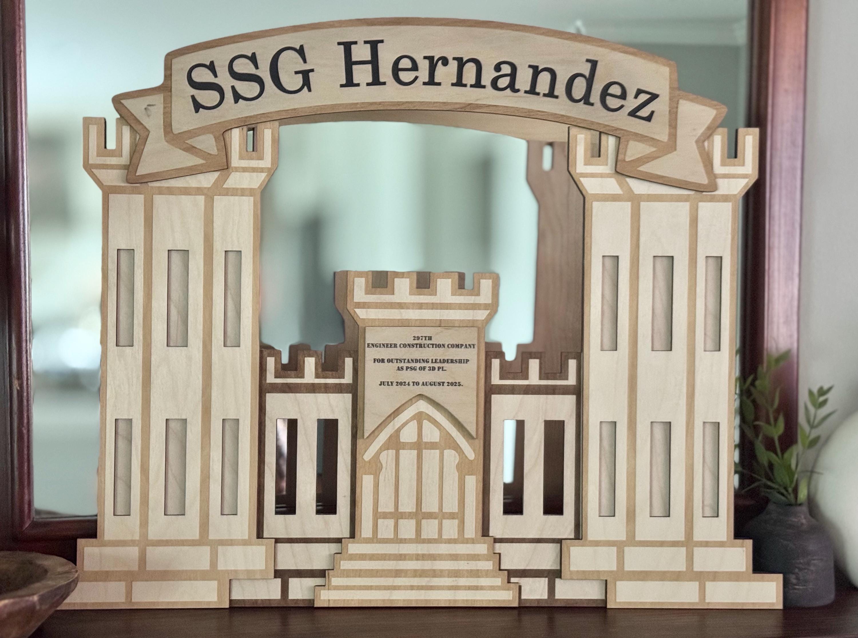 Custom US Army Engineer Wooden Castle Plaque | Army Engineer Sign ...