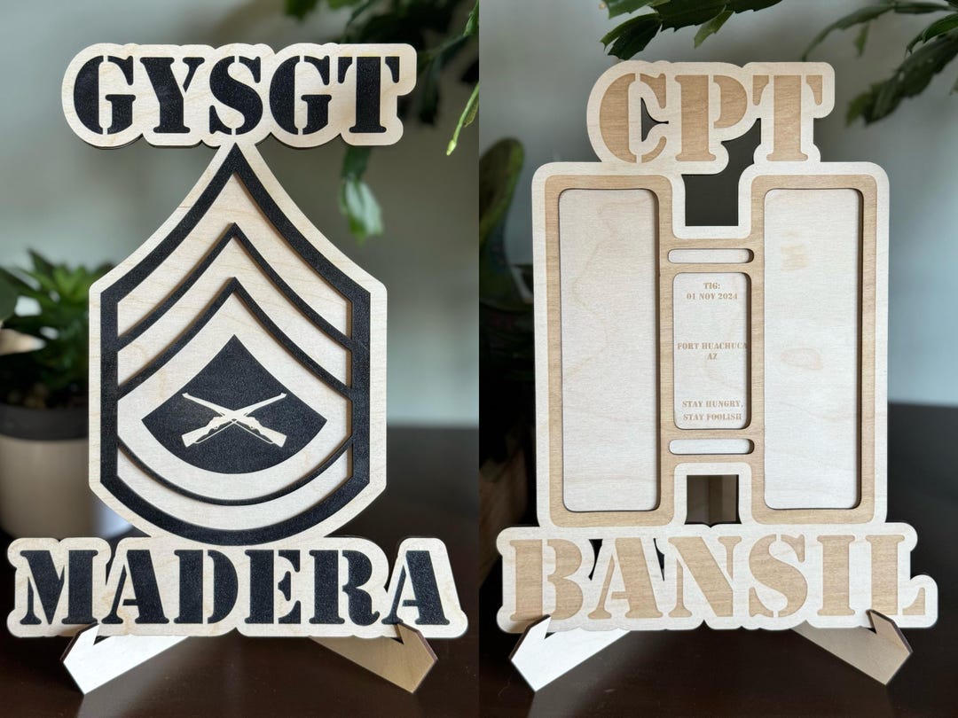 Military Rank Sign | Personalized Rank Plate | Custom Rank Plaques ...