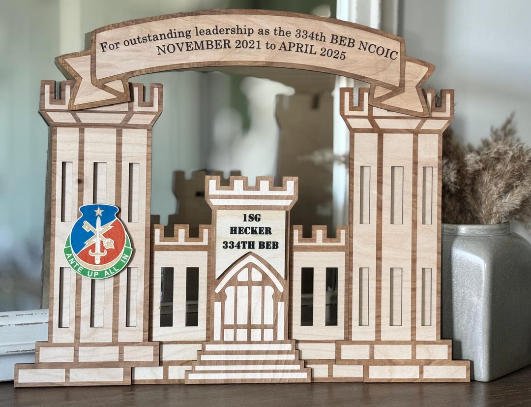 Custom US Army Engineer Wooden Castle Plaque - Army Sign Gift - Etsy