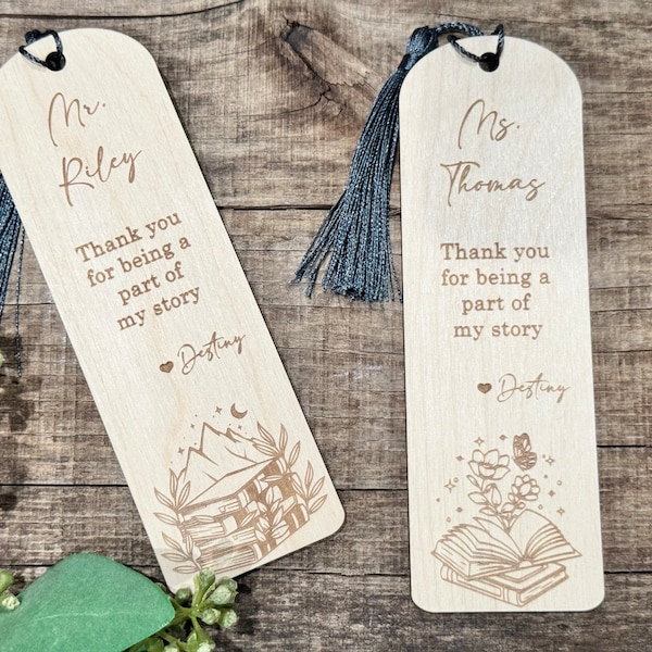 Custom Teacher Appreciation Gifts Personalized Name Bookmark Thank You ...