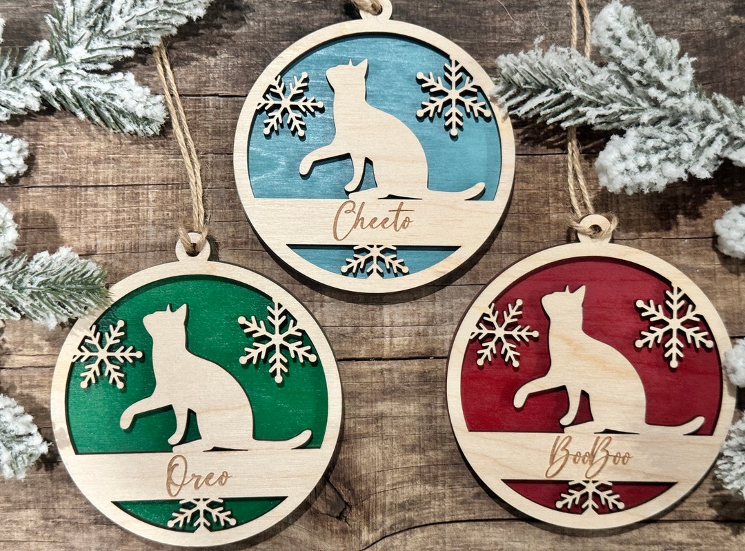 Personalized Cat Ornament Cat Christmas Ornament Custom Cat Ornament ...