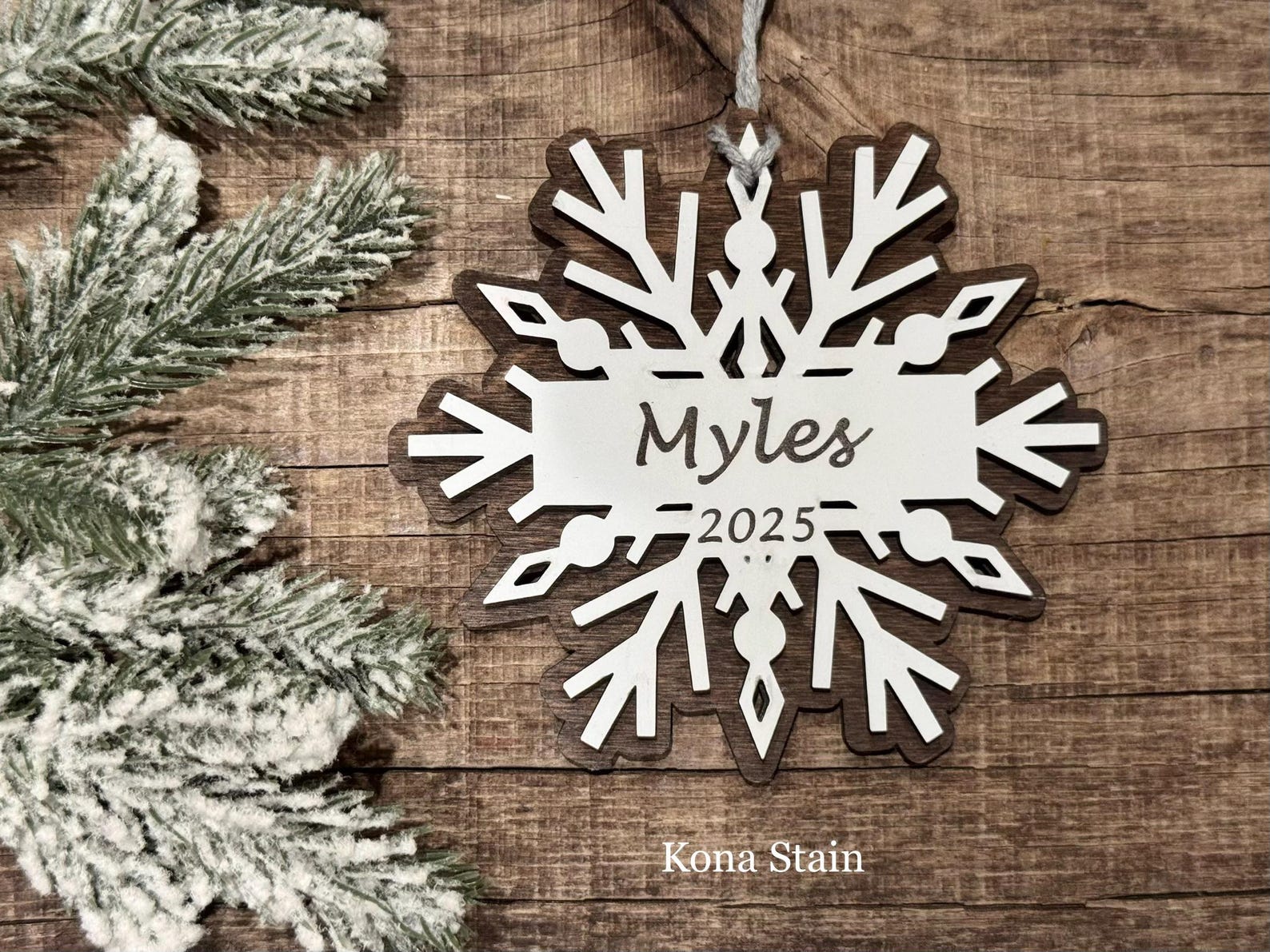 Personalized Snowflake Name Ornament: 3D Wooden Christmas Name Tag - Etsy