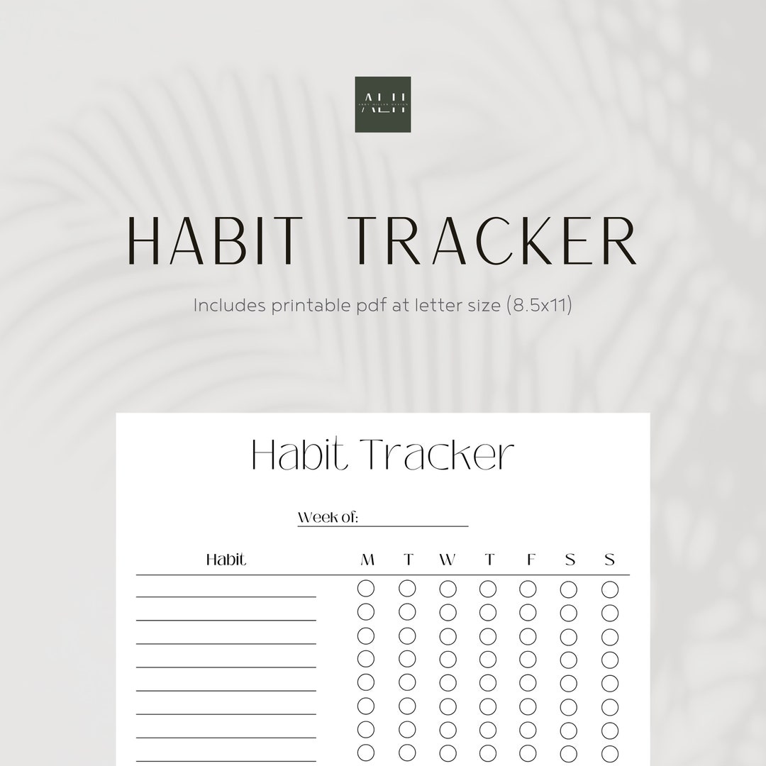 Weekly Habit Tracker - Etsy