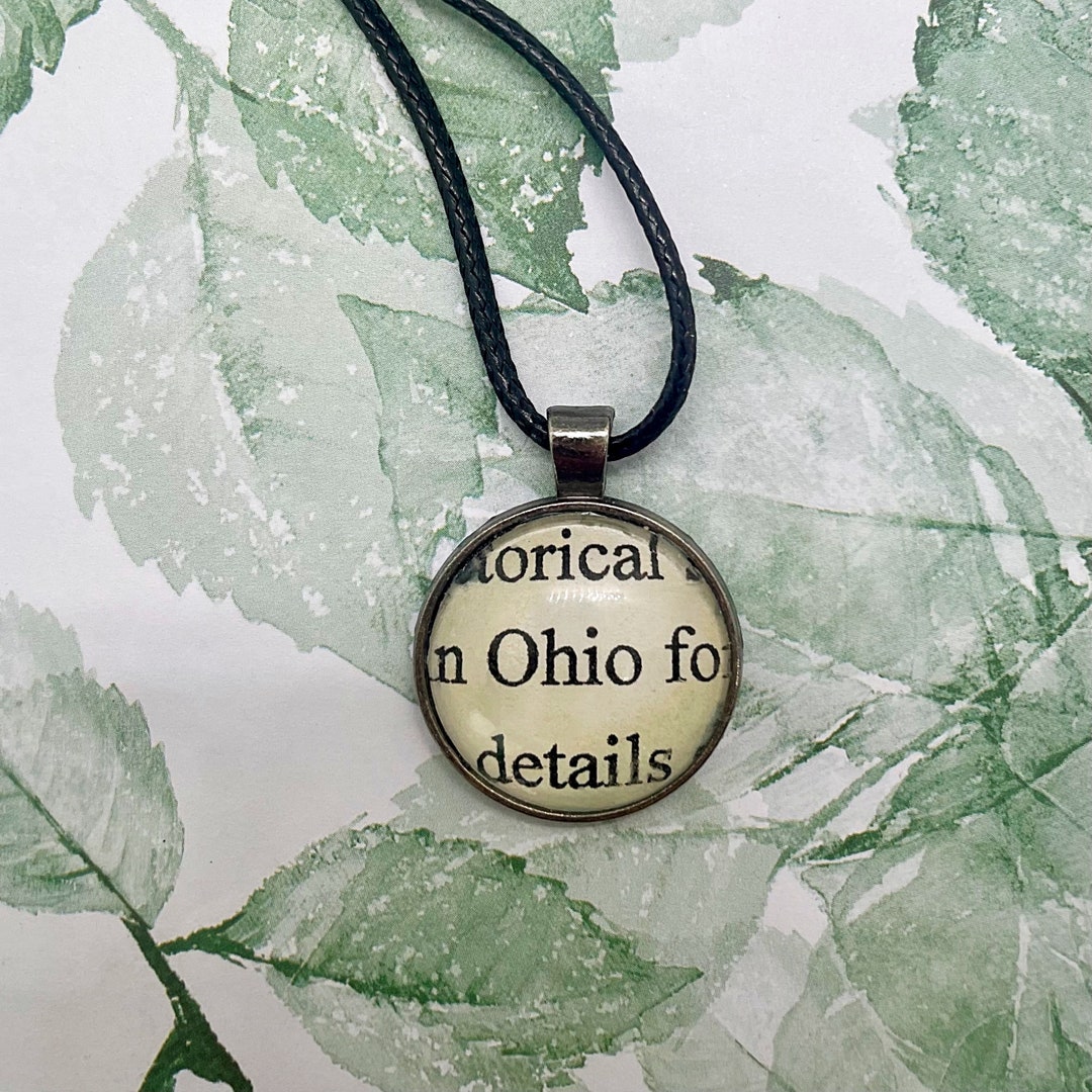 Ohio State Name Necklaces Made From Upcycled Books and Maps. - Etsy