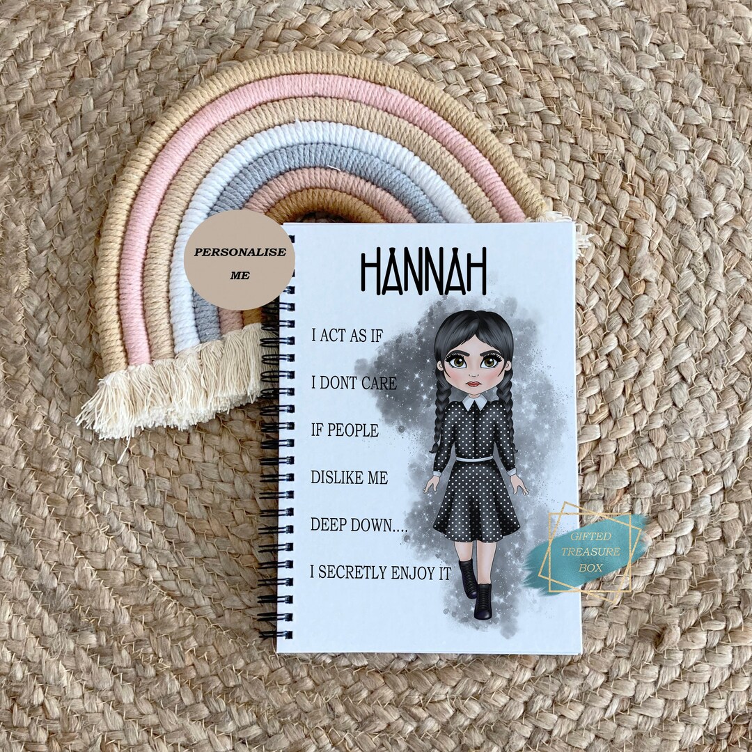 A5 Wiro Wednesday Addams Notebook, Spiral Notebook, Teen Girl Journal ...