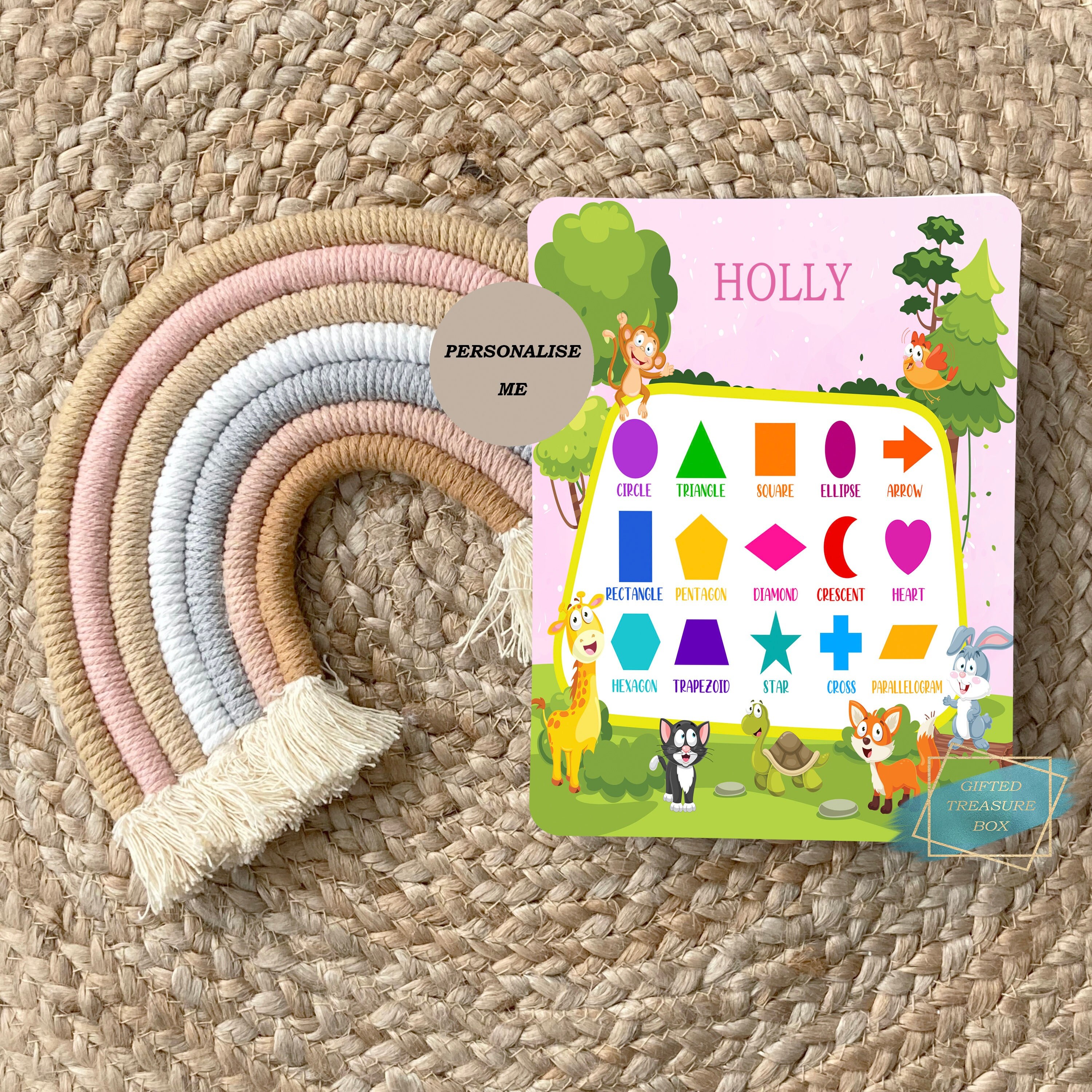 Personalised Preschool Early Years Shapes Wipeable Reusable Board ...