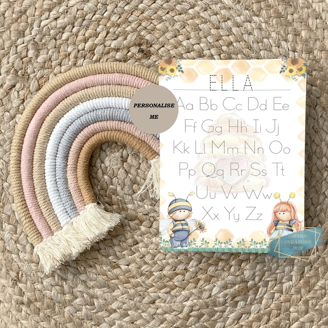 Personalised Preschool Early Years Alphabet Tracing Wipeable Reusable ...