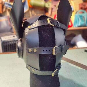 Genuine Leather Dog Head Mask Head Cowhide Pure Handmade Knitted Party ...