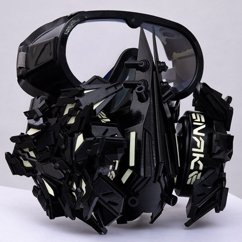 Luminous Cyberpunk Functional Technology Mask Helmet Headgear Masks - Etsy