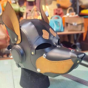 Genuine Leather Dog Head Mask Head Cowhide Pure Handmade Knitted Party ...