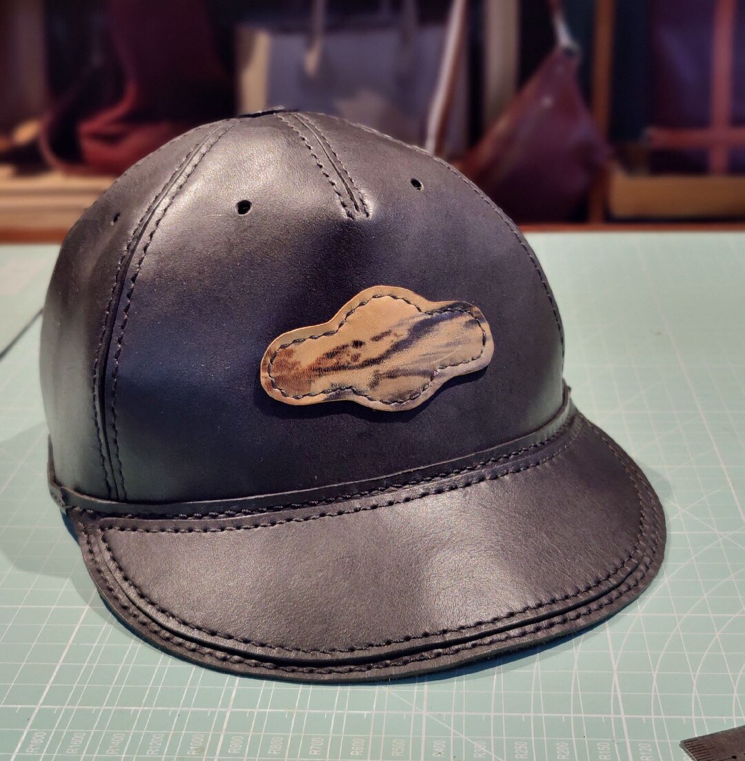 Genuine Leather Baseball Cap Handmade Custom Baseball Cap Touring Shade ...