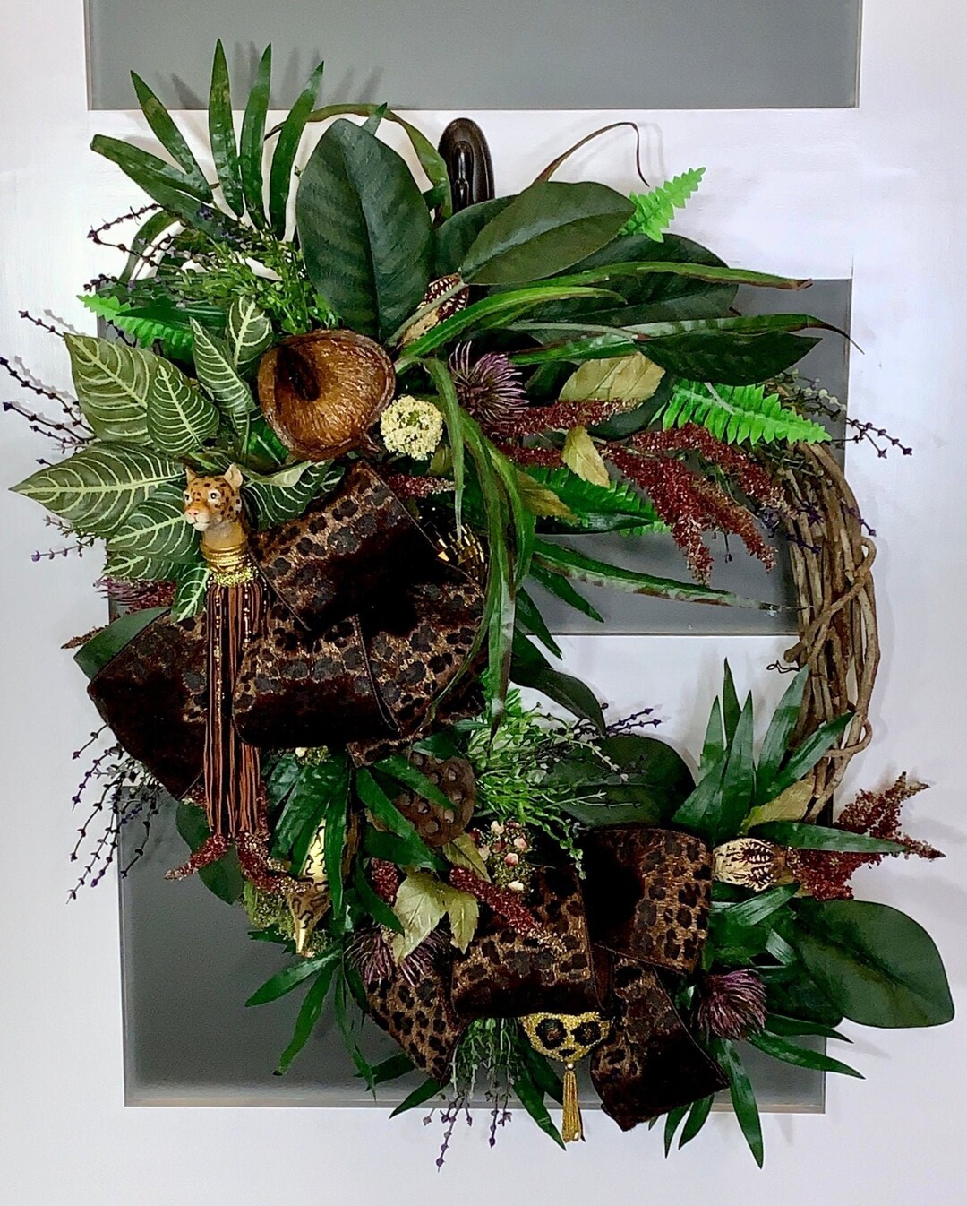Cheetah Forest Wreath_animal Wreath_funky Wreath_2310 - Etsy