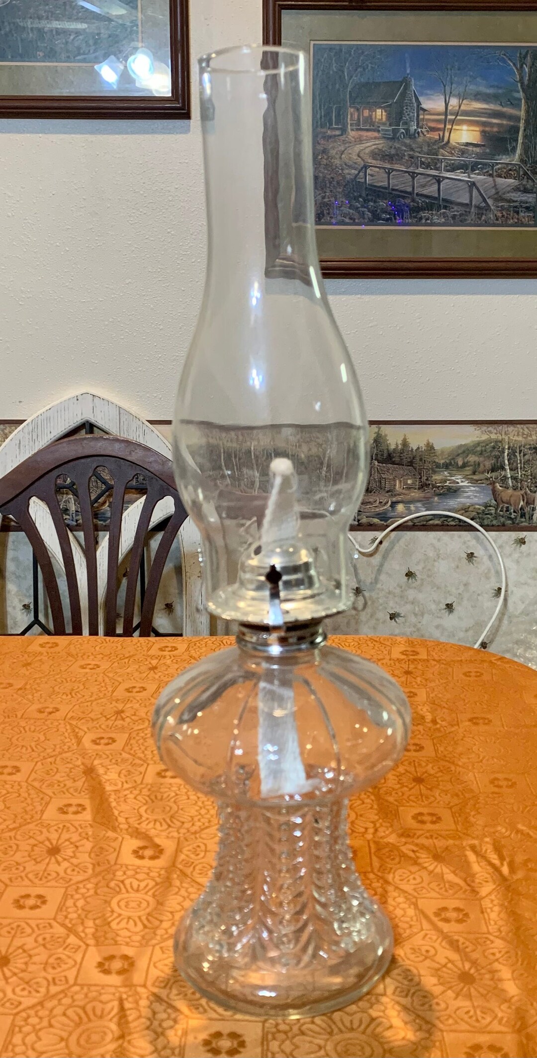 Vintage 1985 Lamp Light Farms Oil Lamp - Etsy