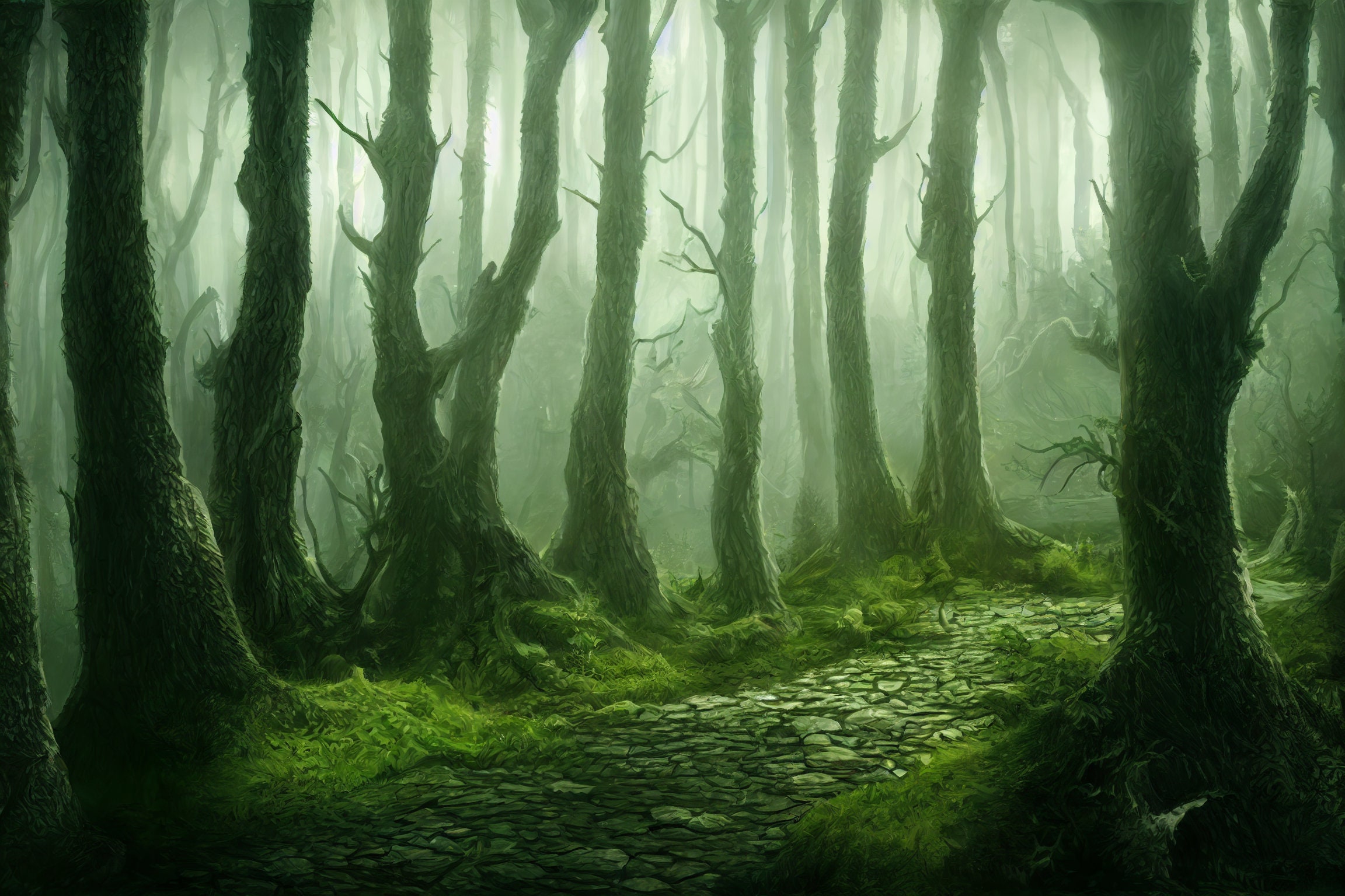 Fantasy Landscapes - Elven Forest- Digital Print- Screen Saver ...