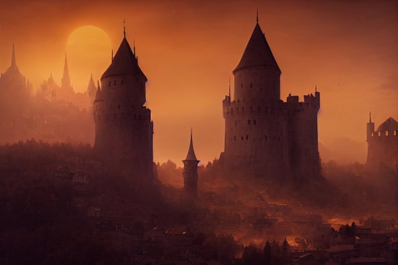 Fantasy Castle Digital Art Digital Print Wall Decor - Etsy