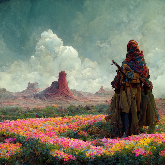 Fantasy Landscapes Field of Flowers Digital Print Screen - Etsy