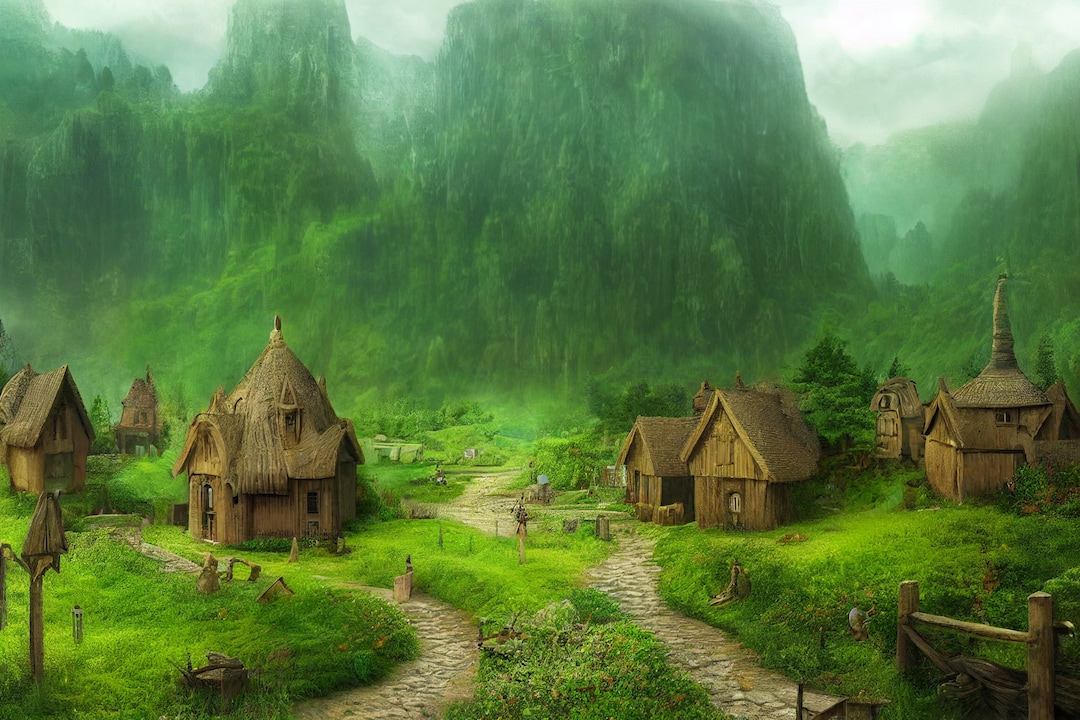 Fantasy Landscapes - Elven City - Digital Print- Screen Saver - Fantasy ...