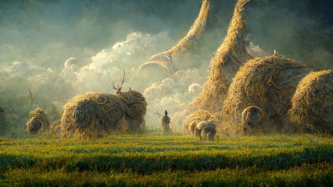Fantasy Hay Maker Homes- Digital Print- Screen Saver - Fantasy Art ...