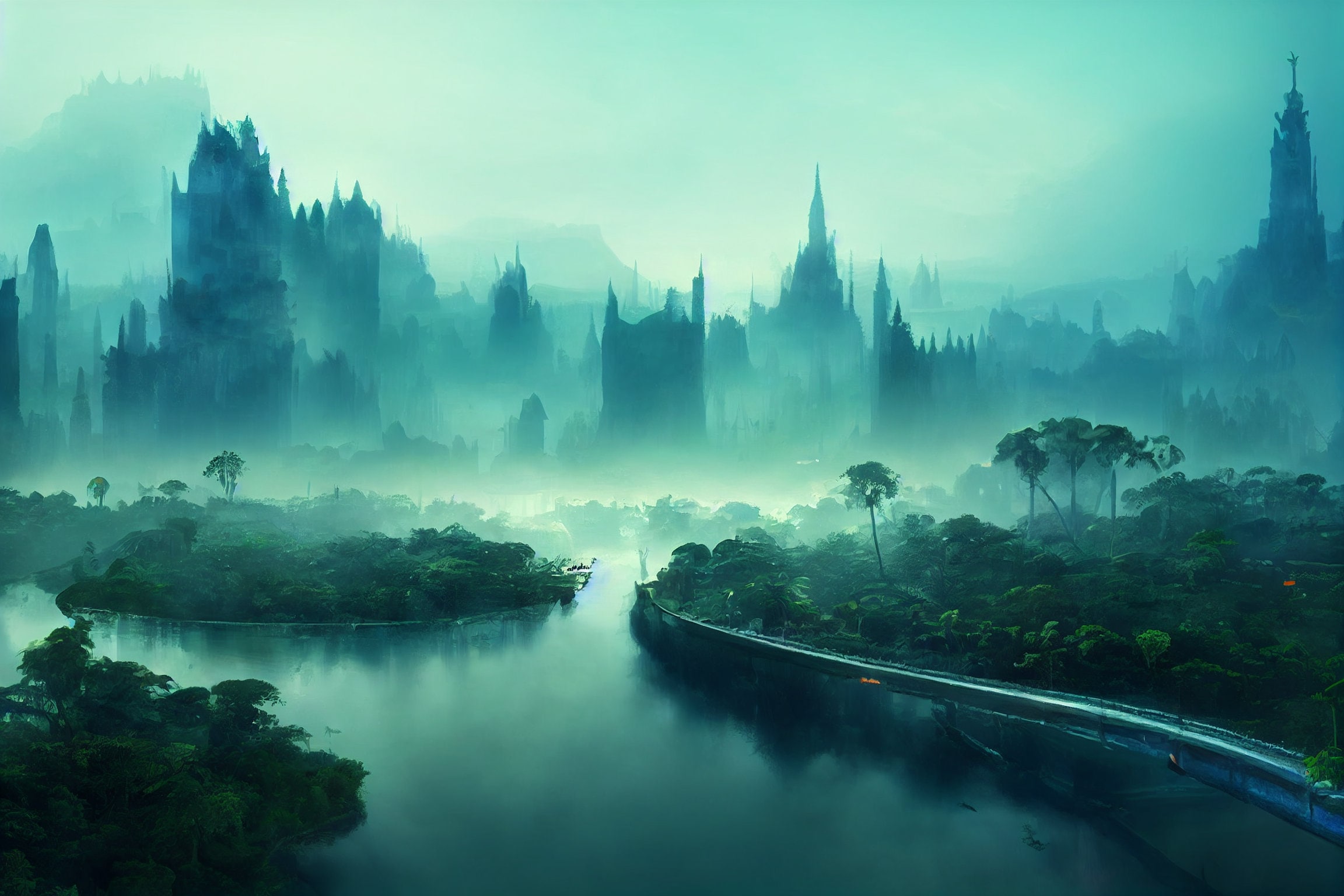 Fantasy Landscapes - Fantasy Jungle - Digital Print- Screen Saver ...