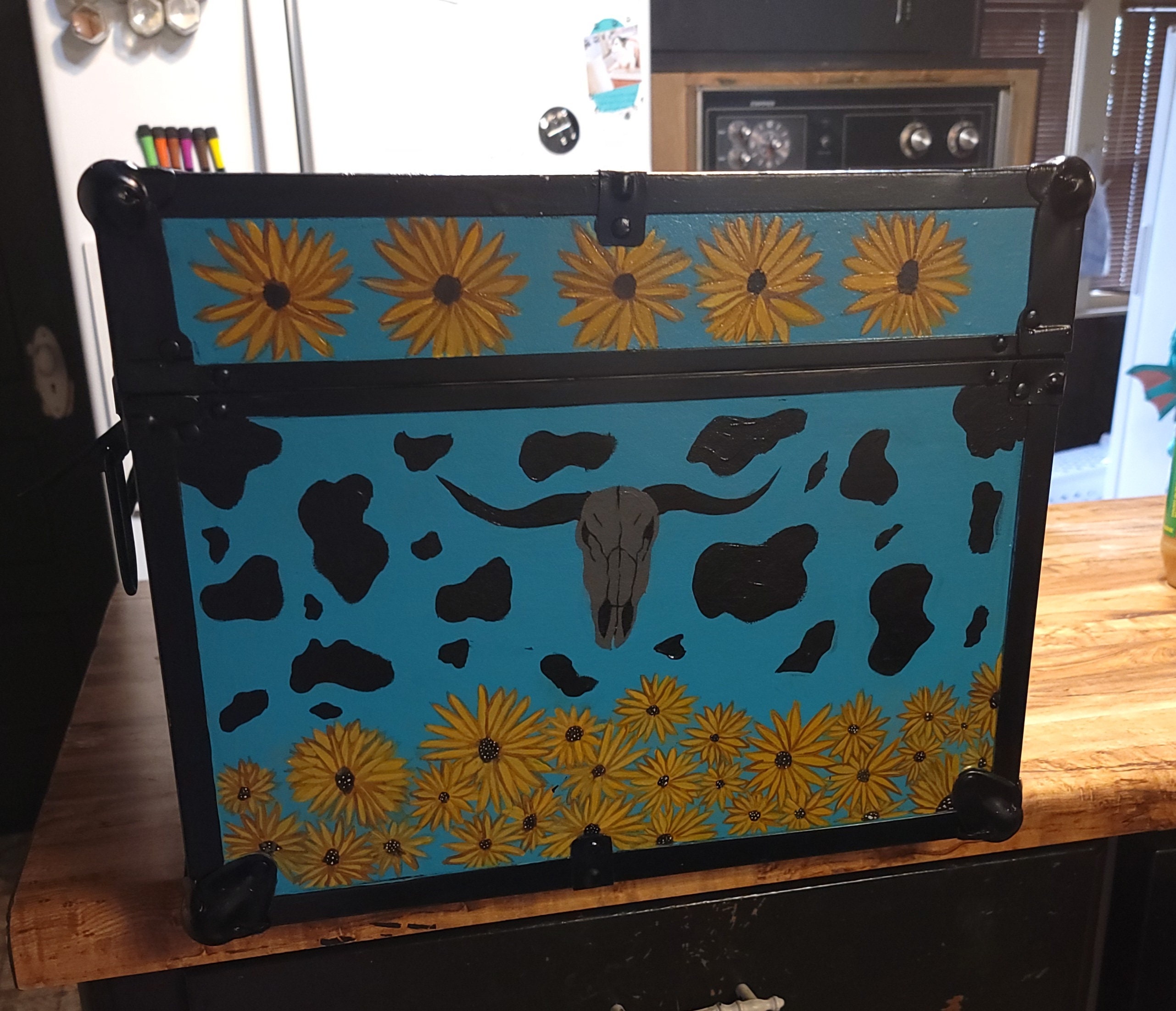 Hand Painted Western Trunk With Key - Etsy
