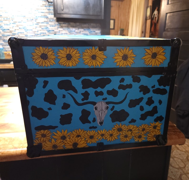 Hand Painted Western Trunk With Key - Etsy