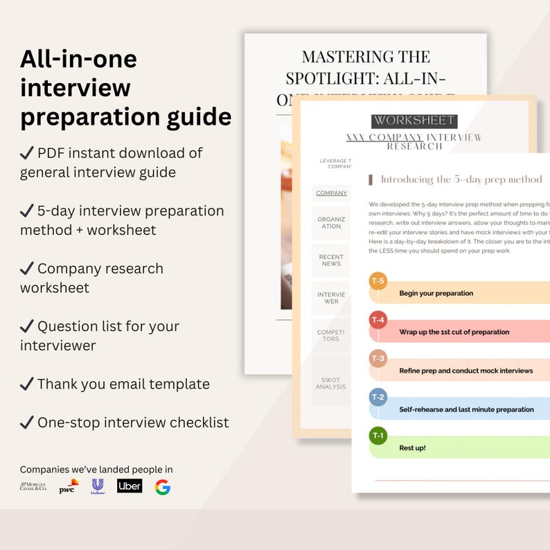Ultimate Interview Guide | 5 Day Interview Prep Plan, Interview ...
