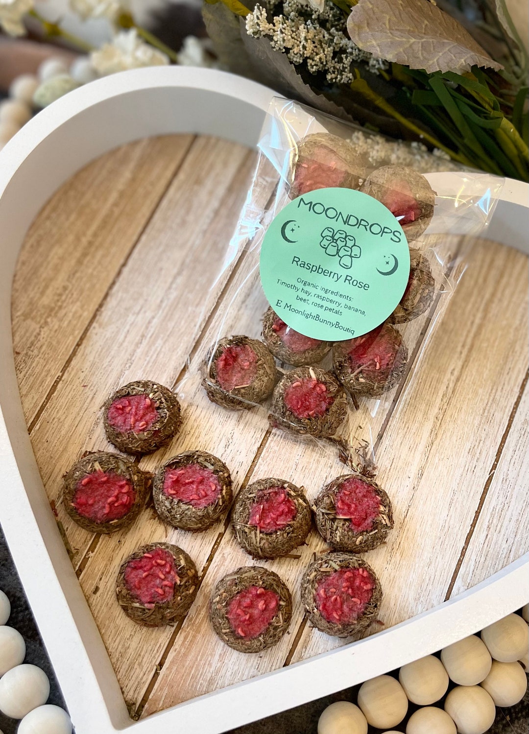 Moondrops Raspberry Rose Bunny Gumdrops, OAT FREE, Timothy Hay Based ...