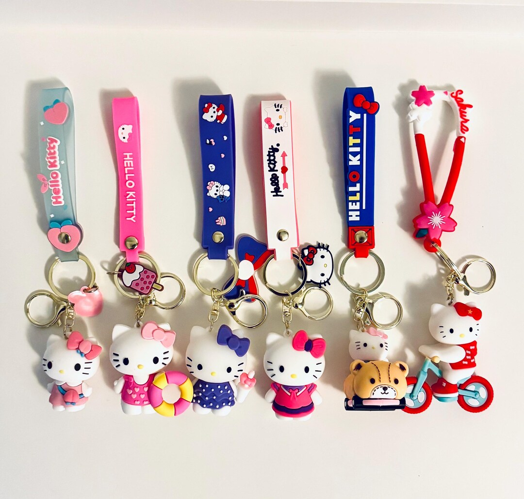 HELLO KITTY Keychain Add-on Accessory Girls Pink Blue Purple Party ...