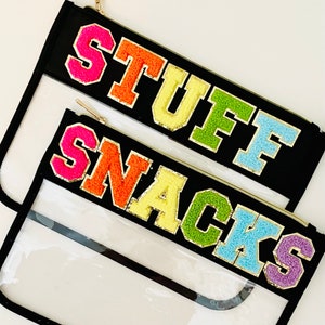 Custom Name Clear Pouch PLEXUS FIZZ Bag Jumbo Snacks Personalize Nylon New Glitter Letters Word ...