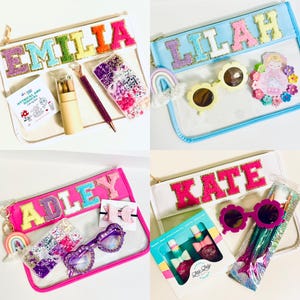 Custom Name Clear Pouch Makeup Bag Snacks Cosmetic Personalize Nylon ...