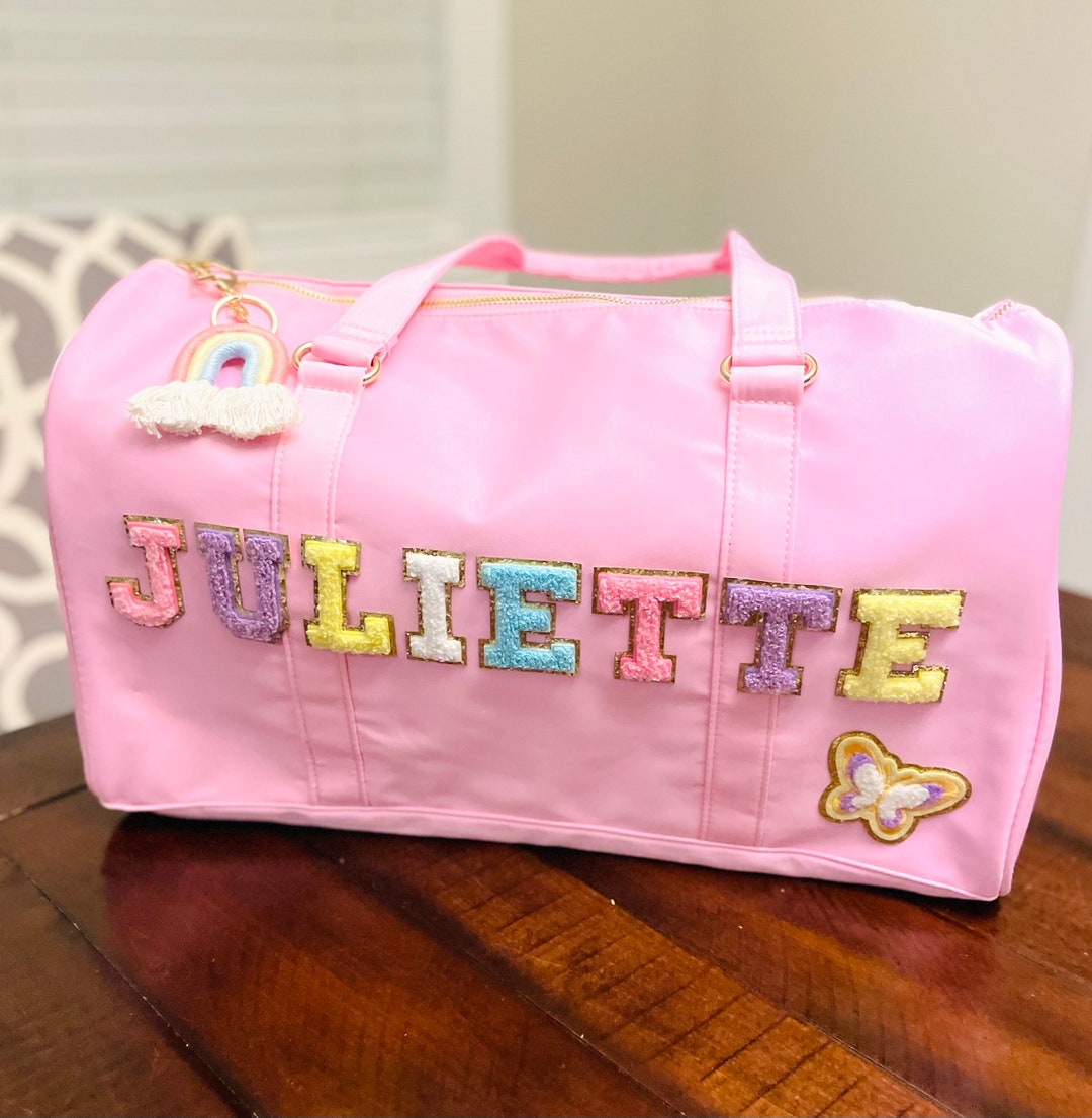 Custom Name Personalized Duffel Bag NEW Letter Duffle Overnight Glitter ...