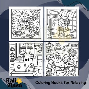101 Cute Spooky Hygge Coloring Pages | Relaxing Coloring Book for Kids ...