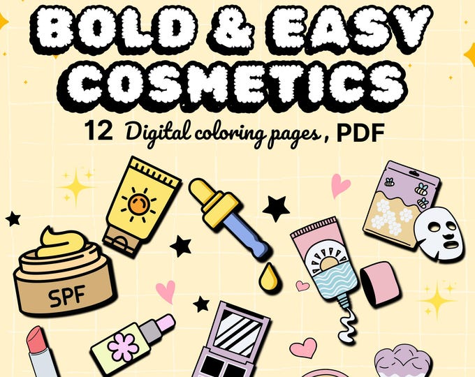 12 Cosmetics Coloring Pages | Relaxing Cosmetic Coloring Book for Kids ...