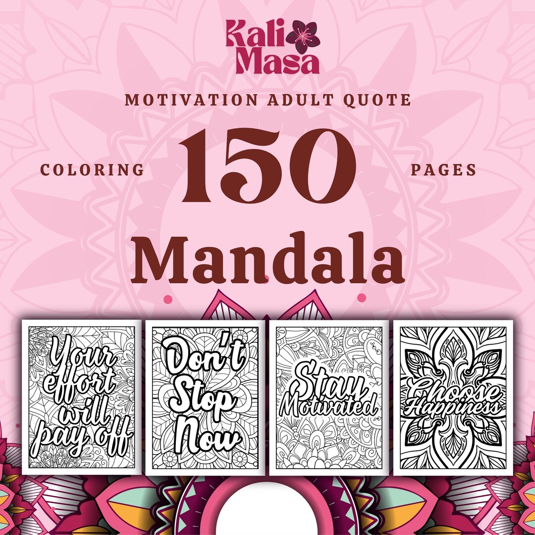150 Adult Motivational Quote Coloring Pages Printable Inspirational ...