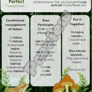 Spanish Conjugation Charts, Classroom Aid, Study Tool, Practice - Etsy