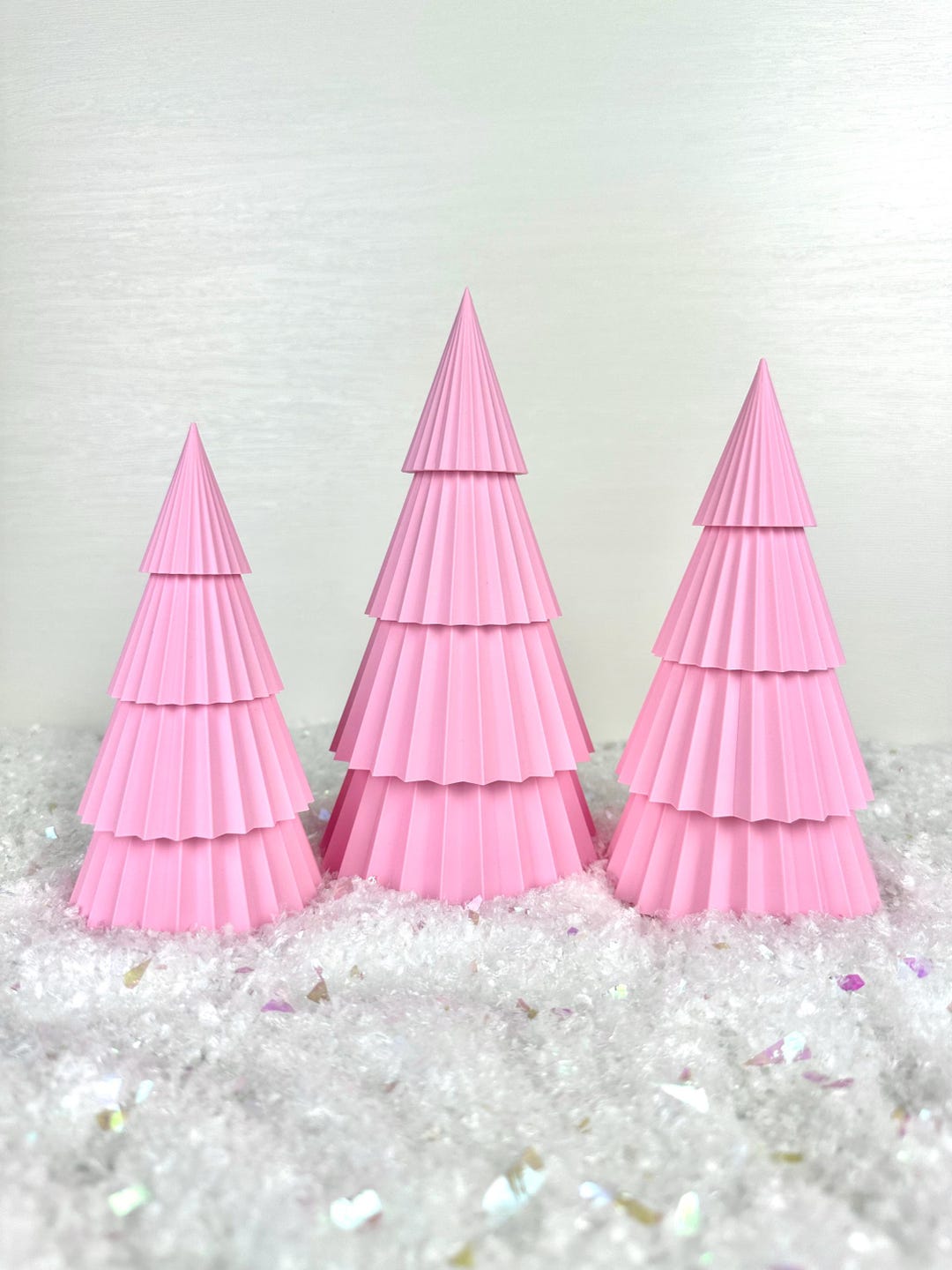 Pink Christmas Tree: Set of 3 Mini Stackable Trees - Etsy